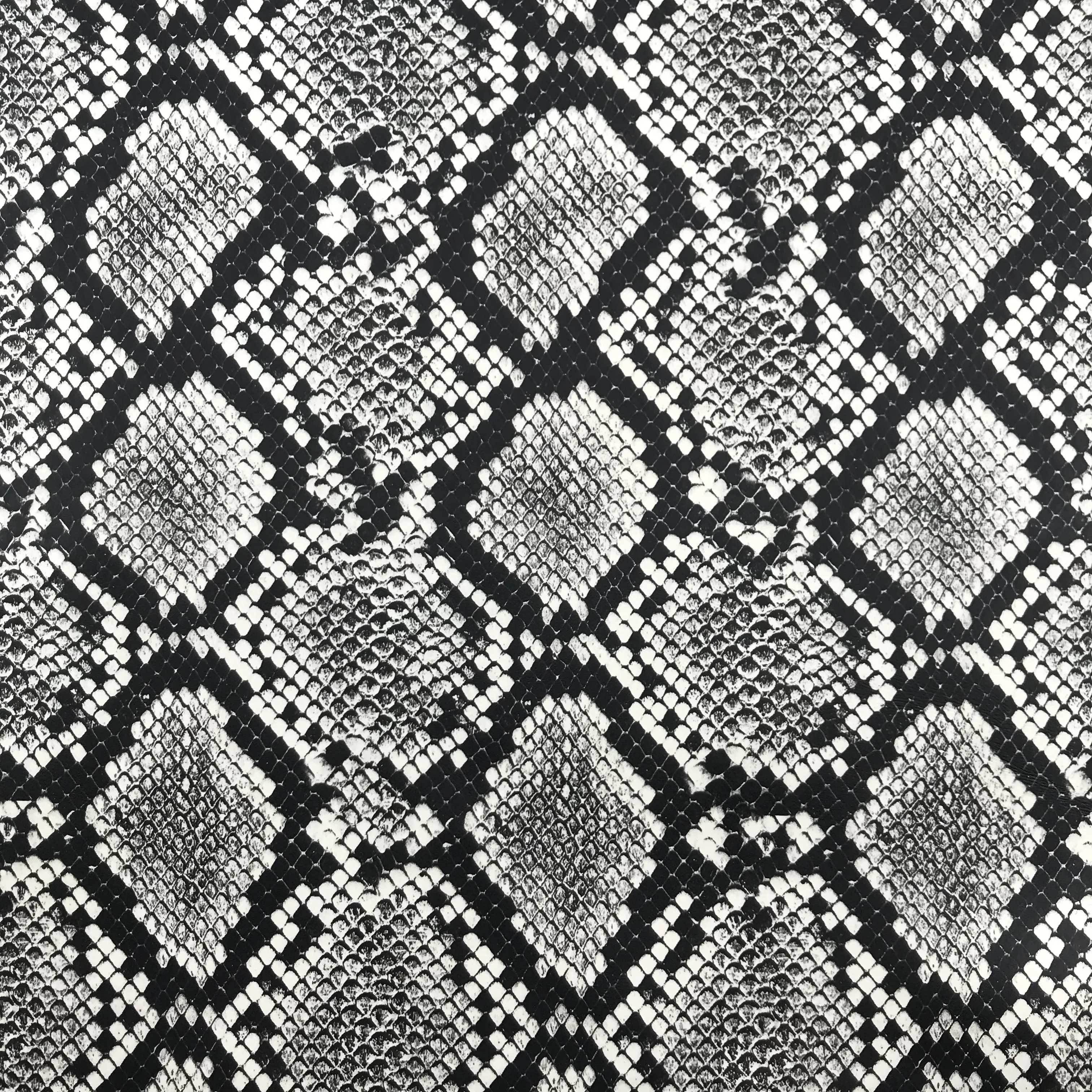 Nature Snakeskin Designer Fabric Black PU Fabric Leather Soft ...