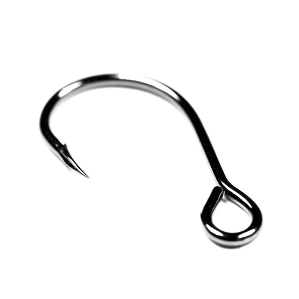 50pcs/bag #8-#3/0 High Carbon Steel Inline Single Hook Large Eye ...