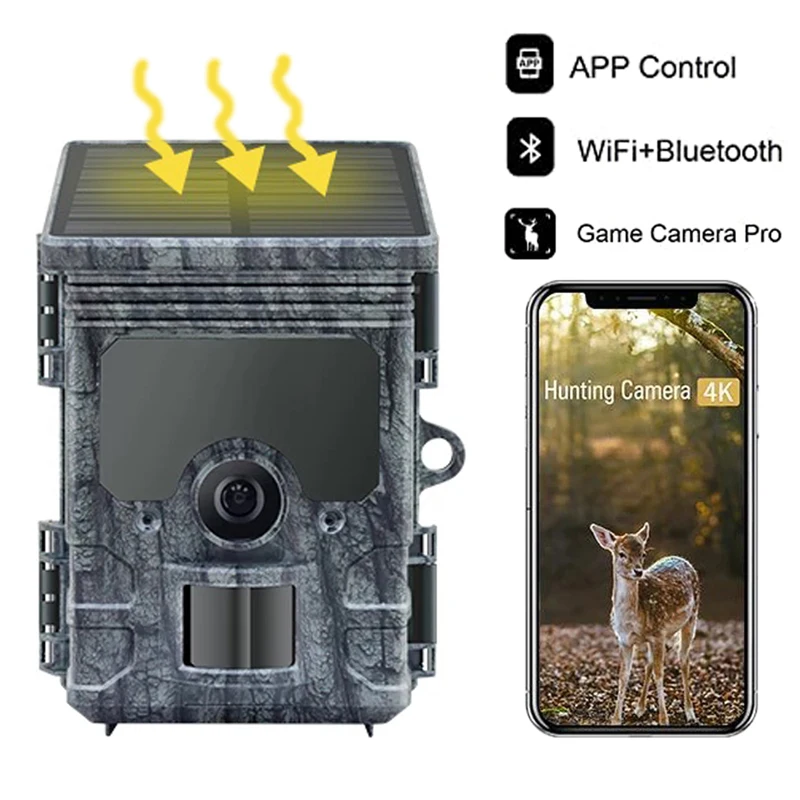 Solar-Powered-Trail-Camera-WiFi-Bluetooth-4K-30MP-Hunting-Night-Vision ...