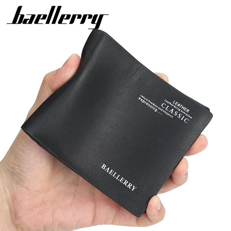 Baelerry billeteras de cuero para hombre, diseño de letras cortas en 2 ...