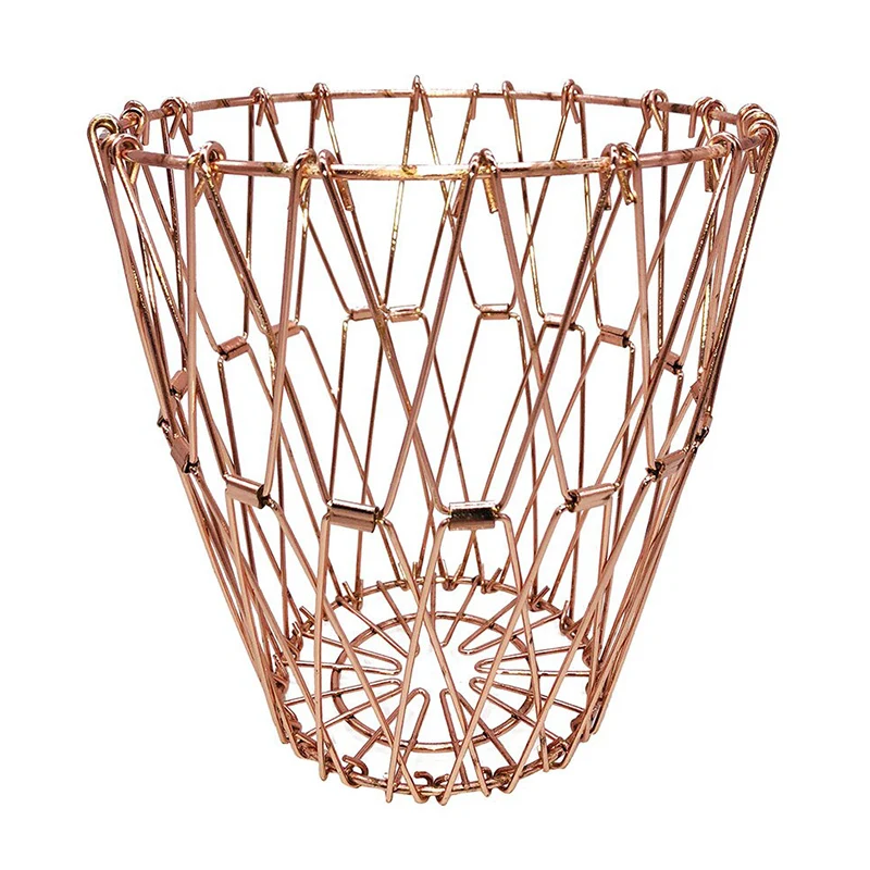 Collapsible Stainless Steel Wire Basket Folding Storage Mesh Wire Fruit ...