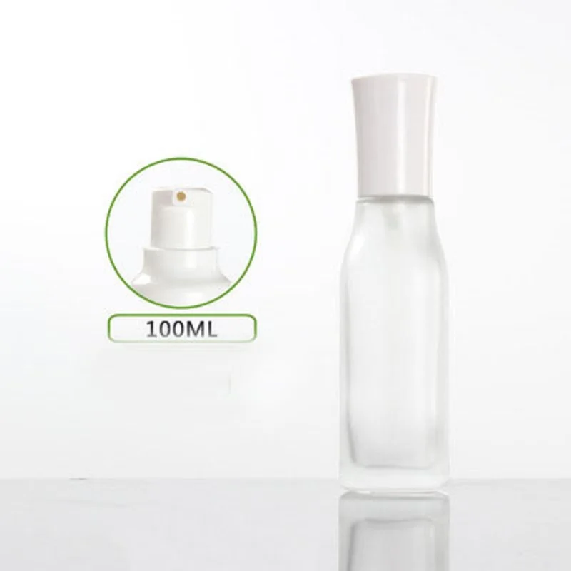 스퀘어 프로스트 유리병 펌프 뚜껑 로션 에멀젼 세럼 파운데이션 토너 워터 미스트 분무기 향수 스킨 케어 포장