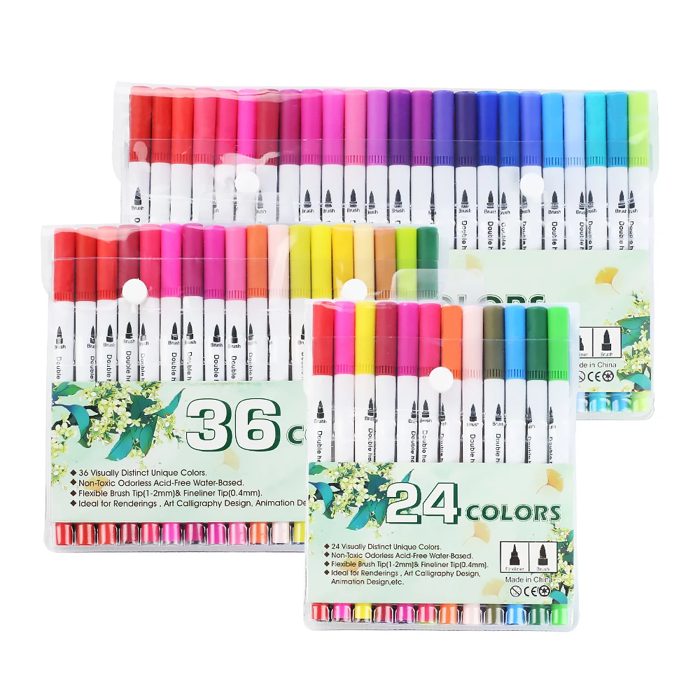 12-24-36-48-80-100PCS-Colors-FineLiner-Drawing-Painting-Watercolor-Art ...