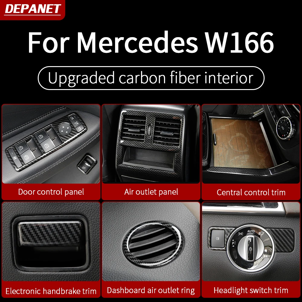 Stainless Steel Fiber Trim For Mercedes Gle W166 350 450 500e Gls W167 ...