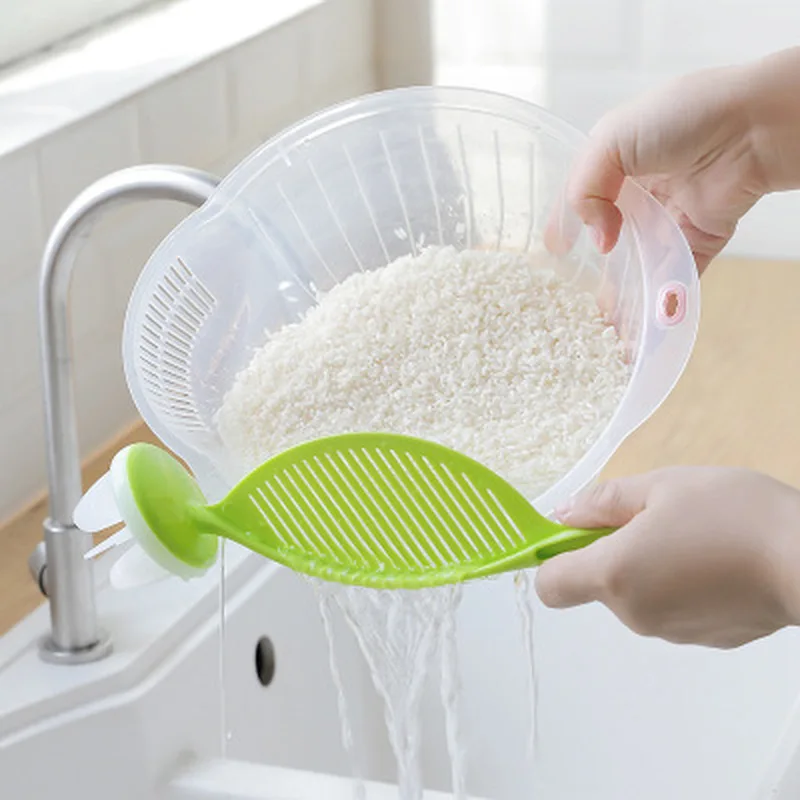 Vegetable Fruit Cleaning Strainer Rice Leakproof Water Filtering Baffle ...