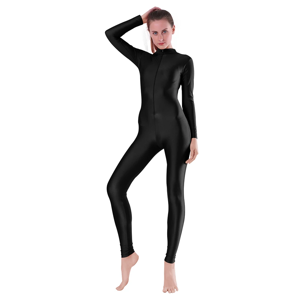 AOYLISEY Adult Dance Long Sleeve Unitard for Women Spandex Jumpsuits ...