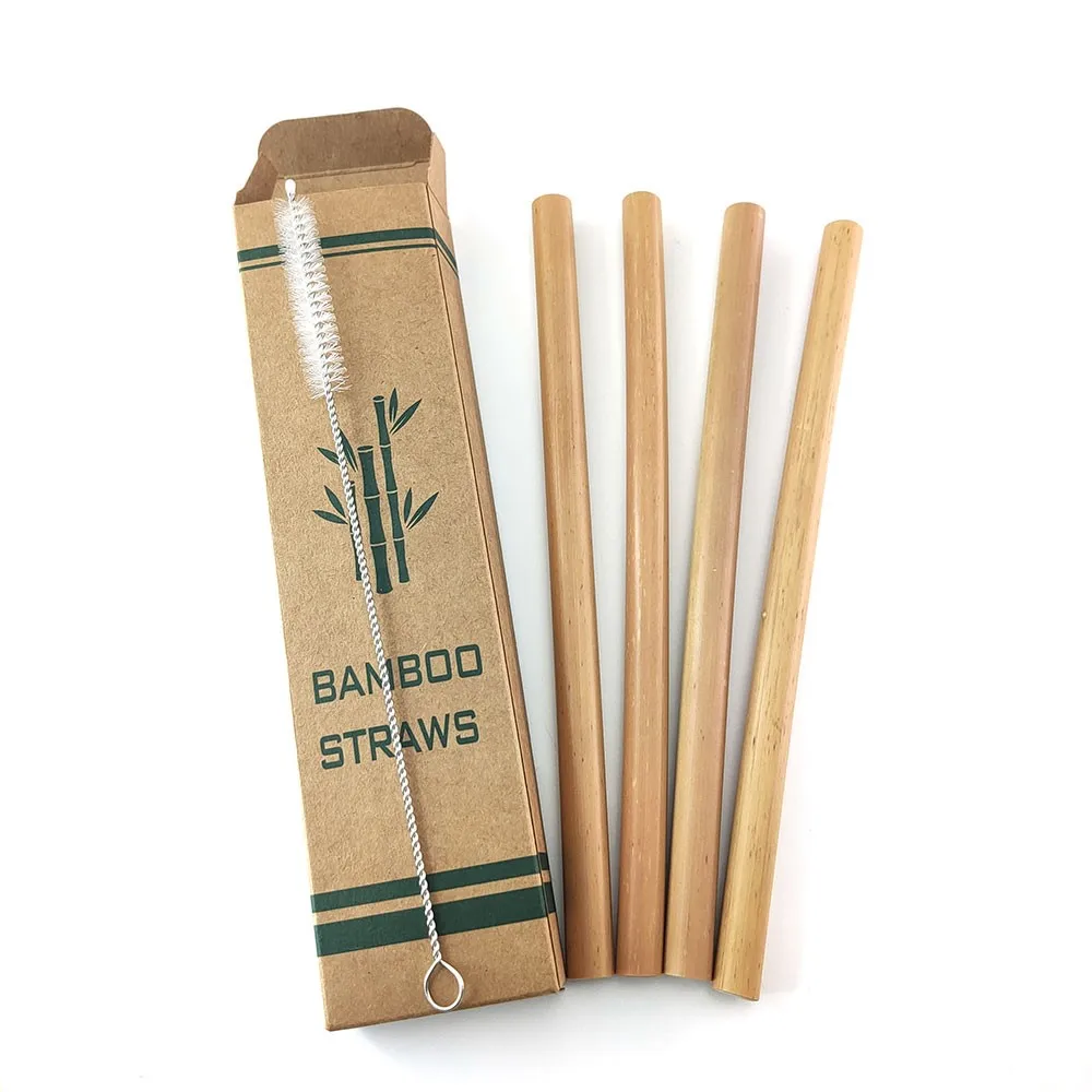 4pcs Natural Bamboo Drinking Straw Biodegradable Bamboo Straws Reusable ...