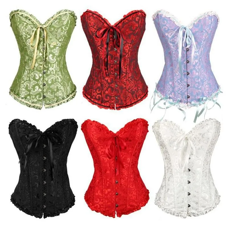 Sexy Women Corset Bustier Lace Up Corset Top Gothic Waist Trainer ...