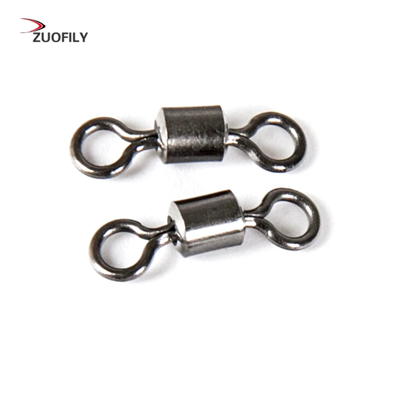 50PCS Fishing Swivel Sizes Solid Connector Ball Bearing Snap Fishing ...
