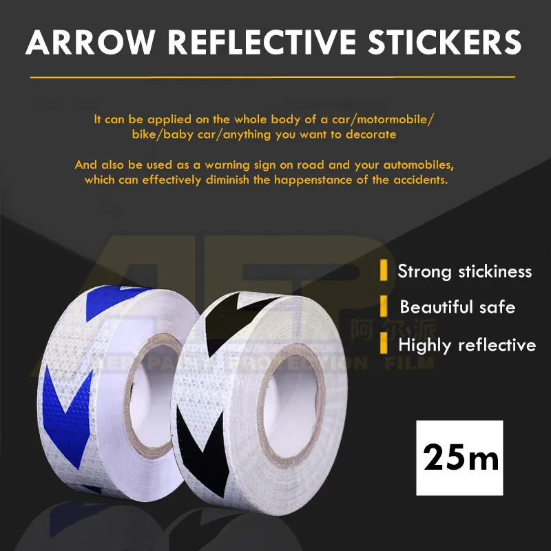 25M-Roll-Car-Reflective-Tape-Sticker-Safety-Mark-Car-Styling-Self ...