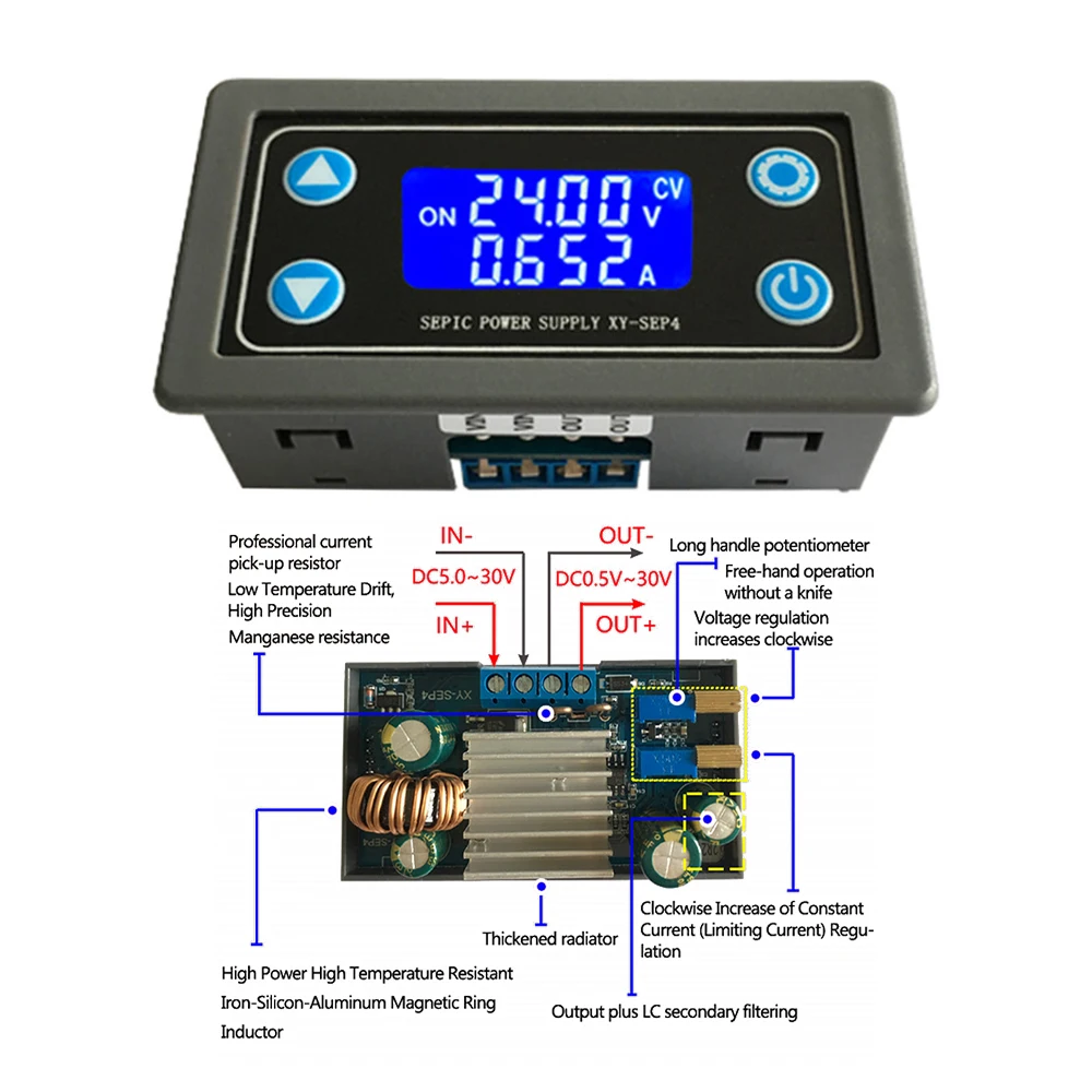 Dc dc step down/up buck boost fonte de alimentação módulo de pressão ...