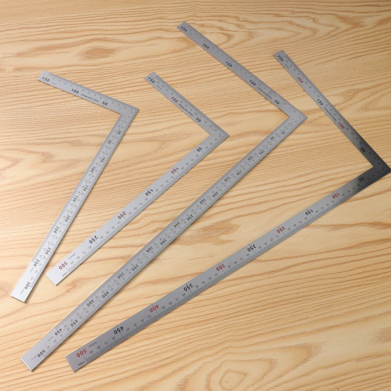 Stainless Steel L Shape Ruler Double Sided Ruler Measuring Tool Metal ...