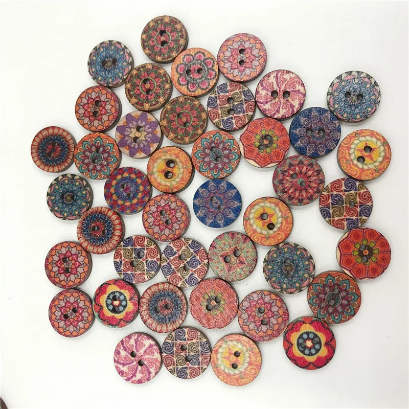 Scrapbook Buttons Vintage Wooden Clothing Buttons DIY Accessories