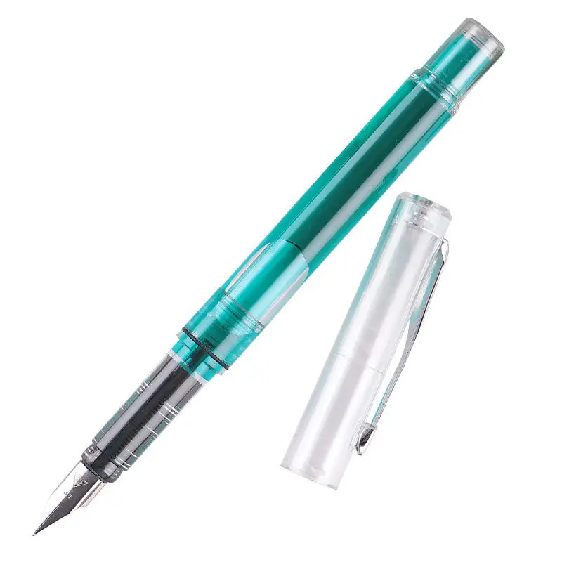 Quality-Piston-Fountain-Pen-Plastic-Transparent-High-Capacity-EF-F-Nib ...