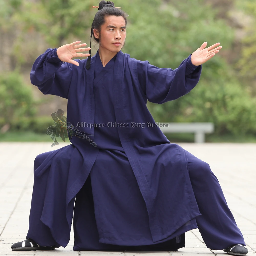 25 Colors Linen 3 Pieces Shaolin Monk Wudang Taoist Tai Chi Suit ...