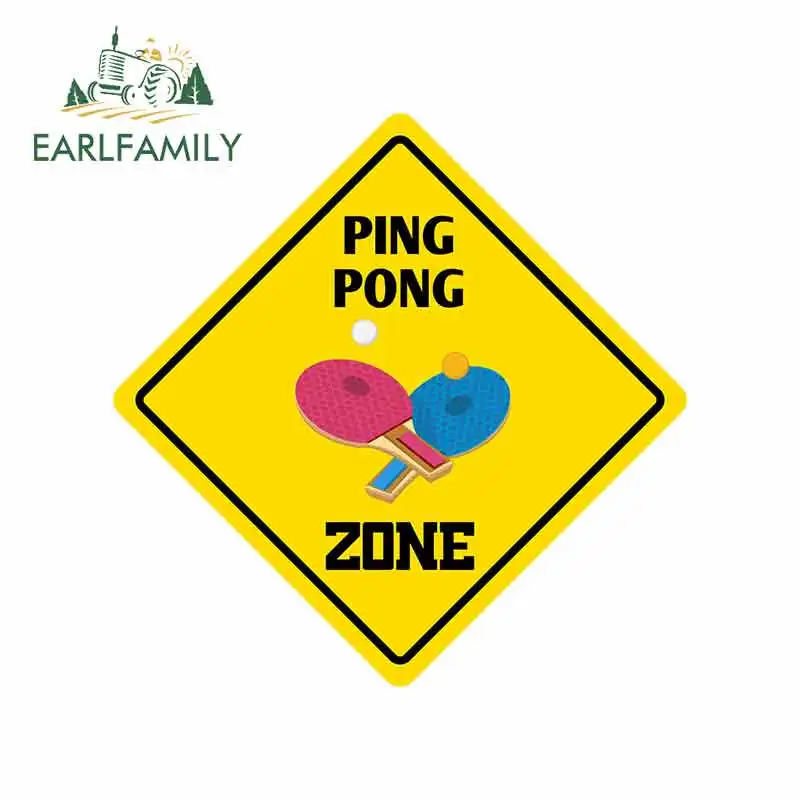 EARLFAMILY 13cm x 13cm Funny Car Stickers Waterproof Decals Ping Pong ...