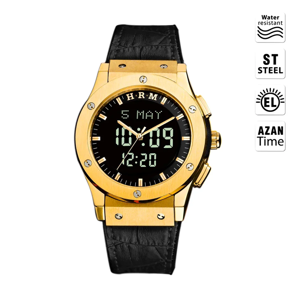 Muslim Watch for Prayers with Azan Time Qiblah Compass Stainless Steel ...