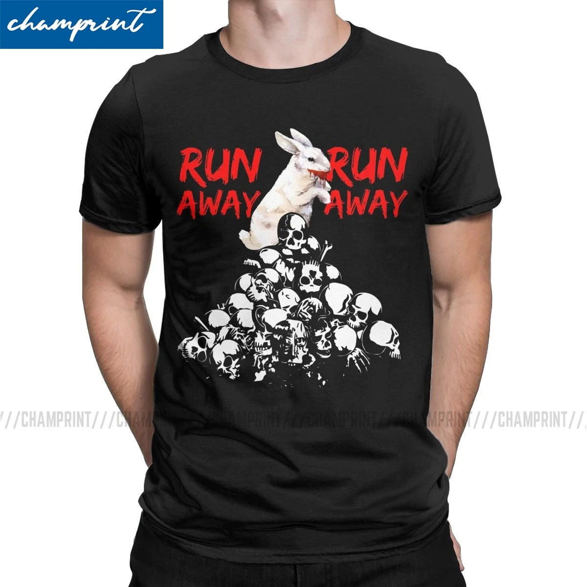 Run Away Killer Rabbit Of Caerbannog Men T Shirts Monty Python and the ...