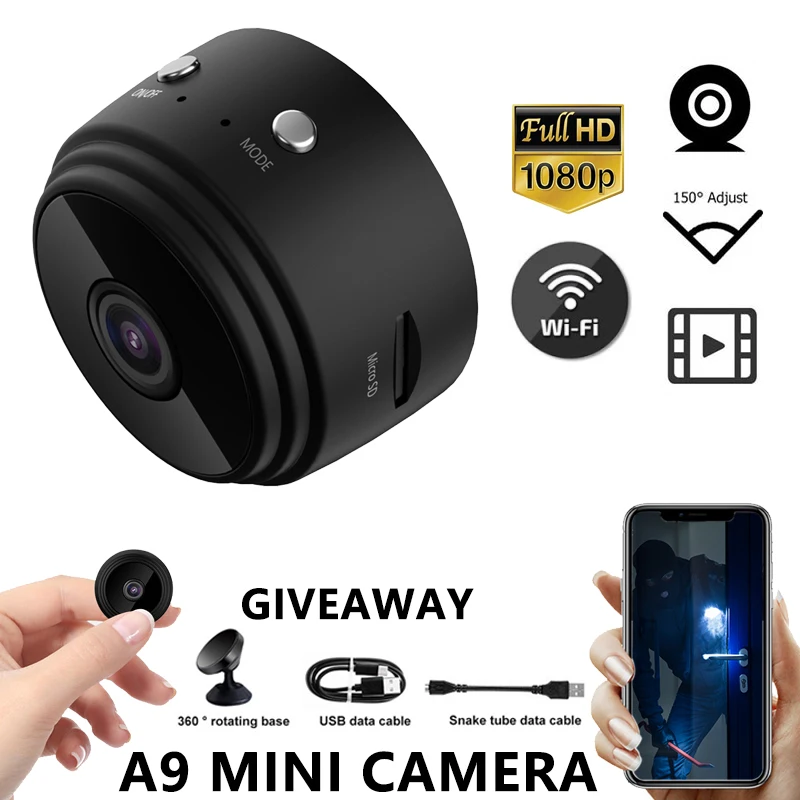 A9 Mini Camera WiFi Camera 1080p HD Night Version Micro, 48% OFF
