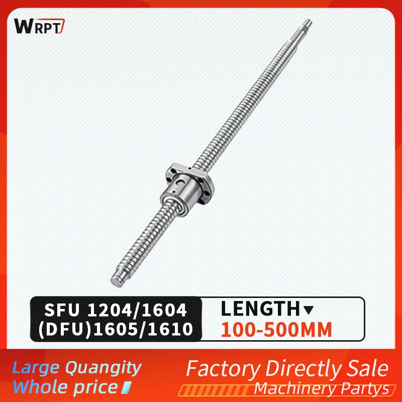 SFU1204 SFU1605 SFU1604 SFU1610 100 550mm rolled ball screw C7 with ...