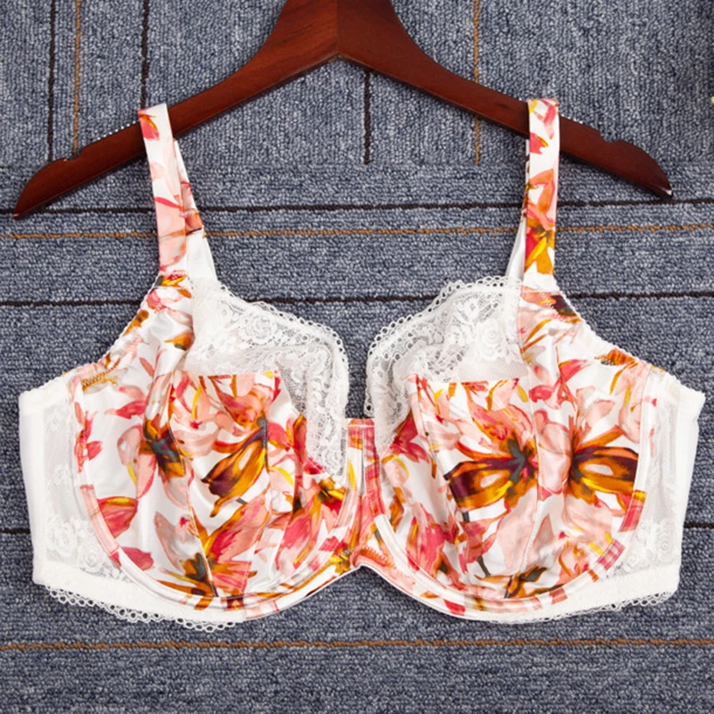 Women-s-Minimizer-Bra-Full-Coverage-Non-Padded-Underwire-Lace-Floral ...