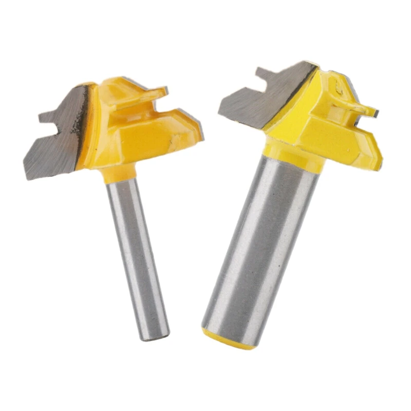 New 1/2 inch 1/4 inch Shank Milling Cutter Router Bit Mill End 45 ...