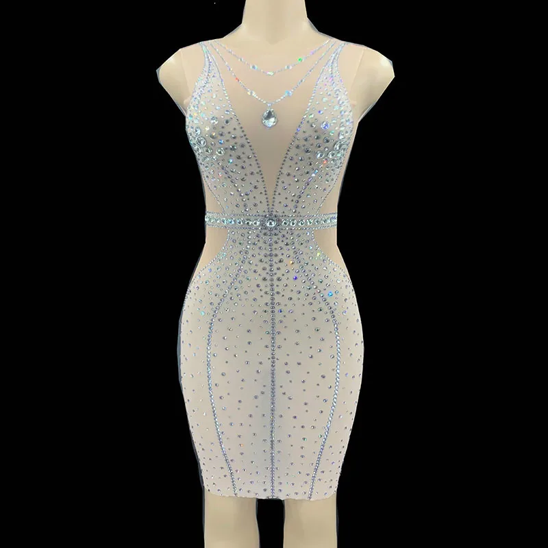 Fashion Sleevesless Mesh Transparent Short Dress Women Celebrate ...
