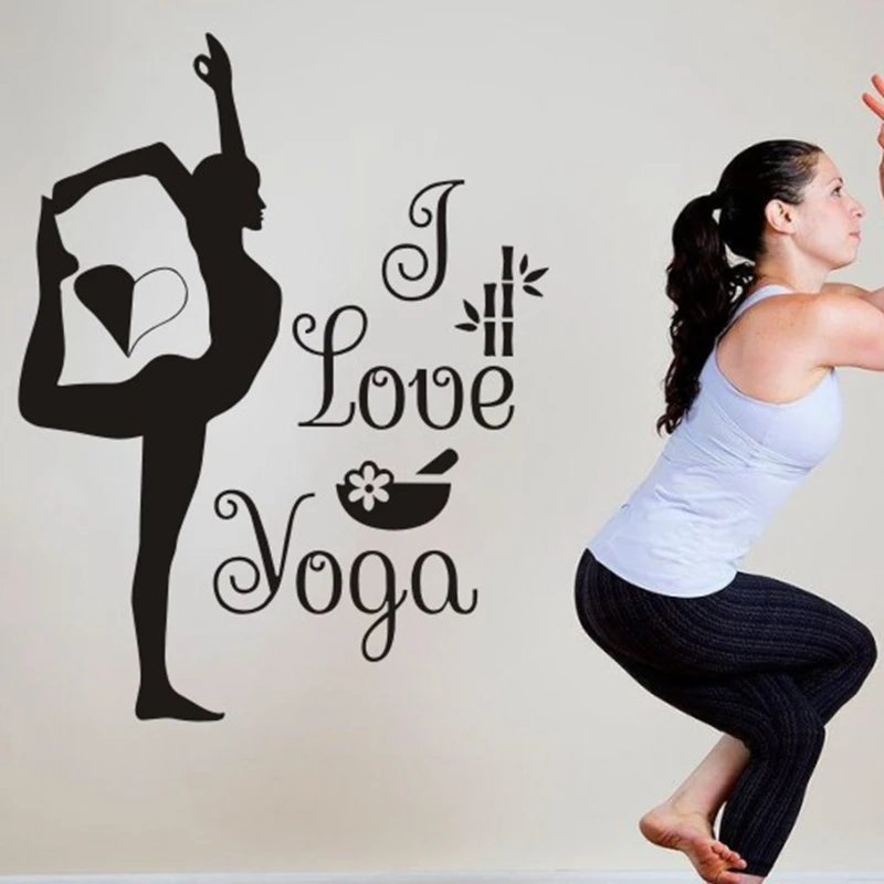 Yoga Club Wall Sticker Decal Girl Body building Posters Vinyl Wall ...