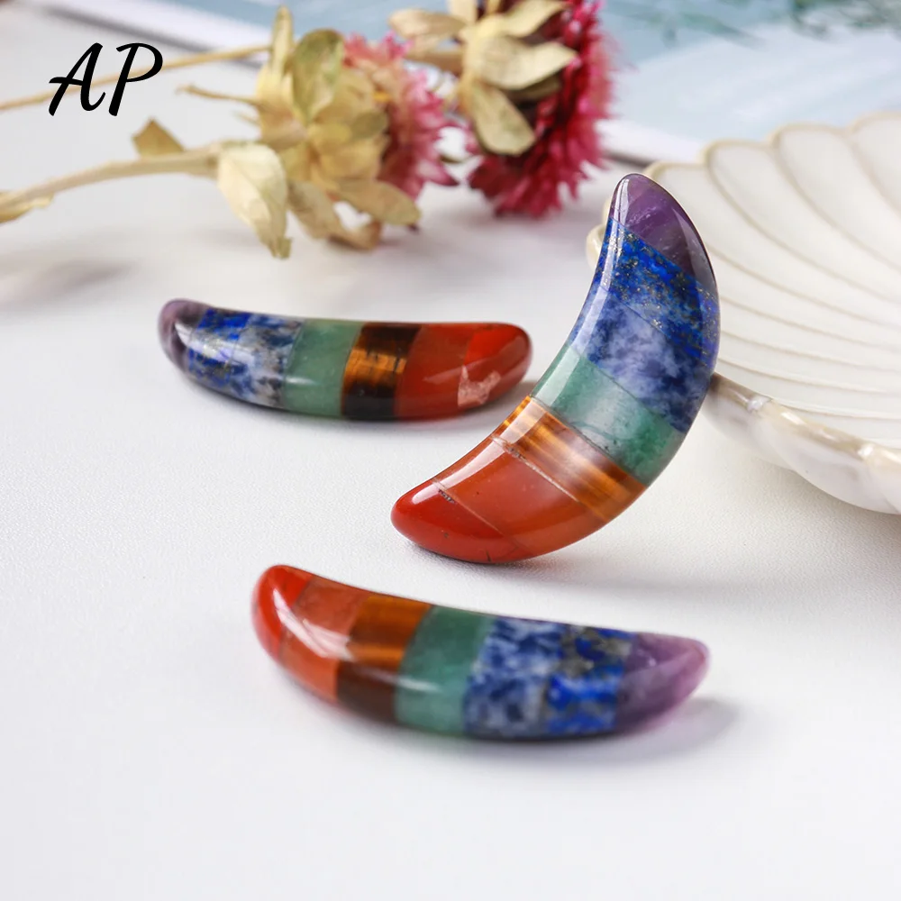 Natural-Crystal-Seven-chakra-Therapy-Stone-Healing-Stone-7-Color-Gem ...