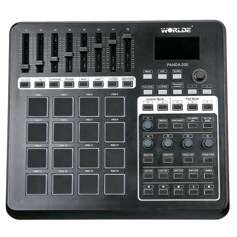 Teclado Controlador MIDI Portátil USB Worlde-PANDA200 com 16 Almofadas ...