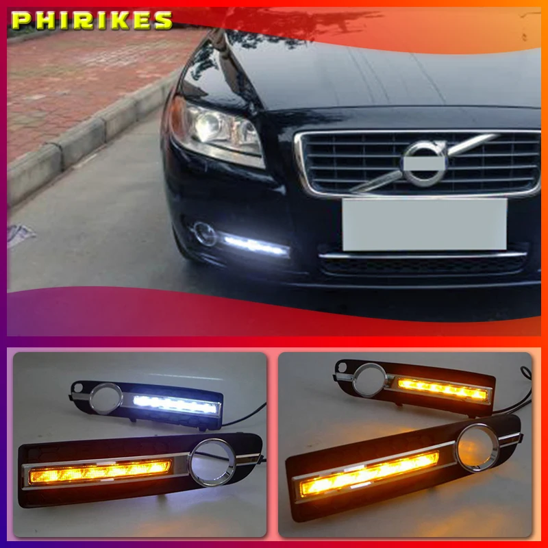 2 Pcs Car Styling For Volvo S80 2009 - 2013 Led Day Light Drl Daytime Driving Running Lights ...