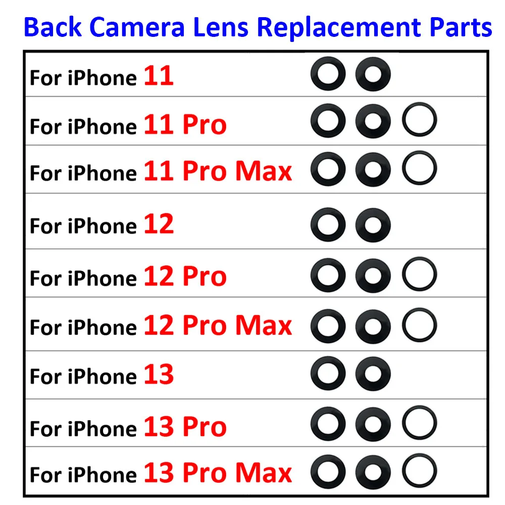2pcs/lot, Back Rear Camera Glass Lens For Iphone 6 7 8 Plus X Xr Xs Max ...