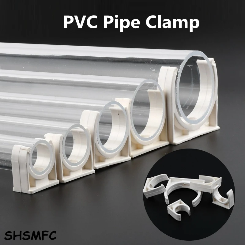 5-50Pcs-20mm-50mm-White-PVC-Pipe-Clamp-U-Type-Pipe-Strap-Garden ...