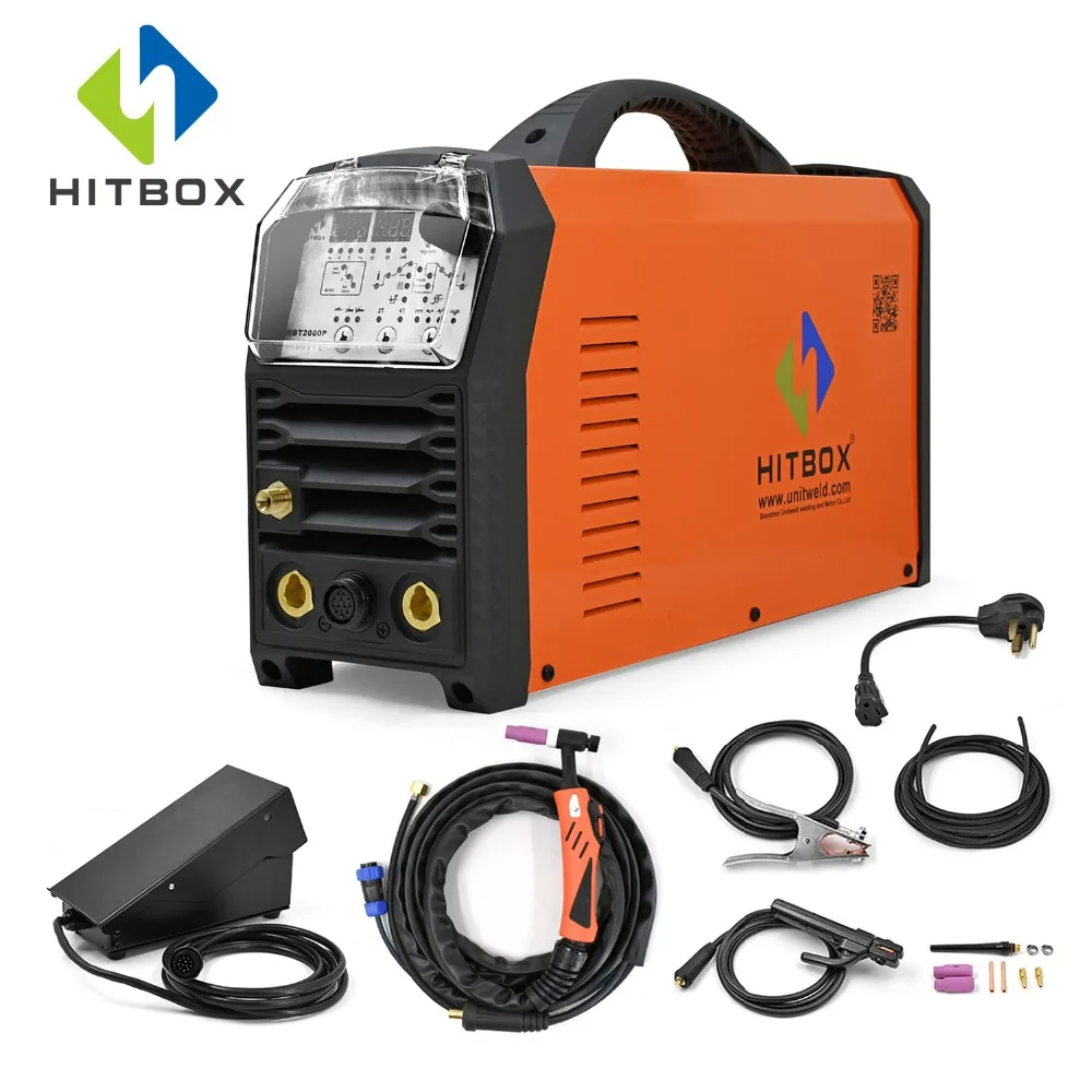 HITBOX TIG Welder AC/DC PFC Wide Voltage 65-265V 200A Pulse TIG Stick 4 in 1 Multifunction High ...