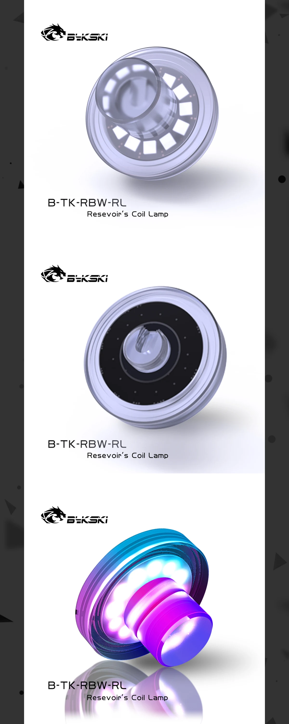 Bykski Lighting Component For CT50/CT60 Diameter 50/60mm Reservoir, G1 ...