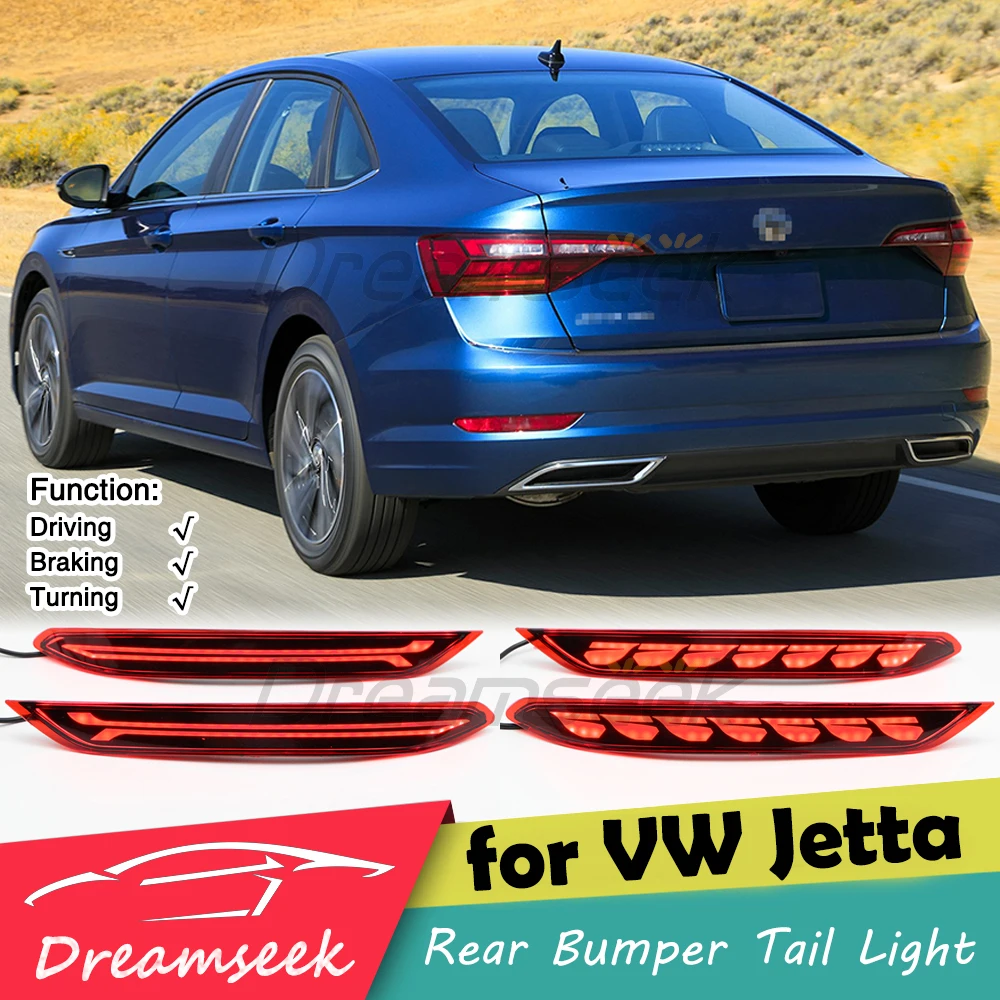 Red LED Reflector Rear Bumper Tail Light for Volkswagen VW Jetta 2019 ...