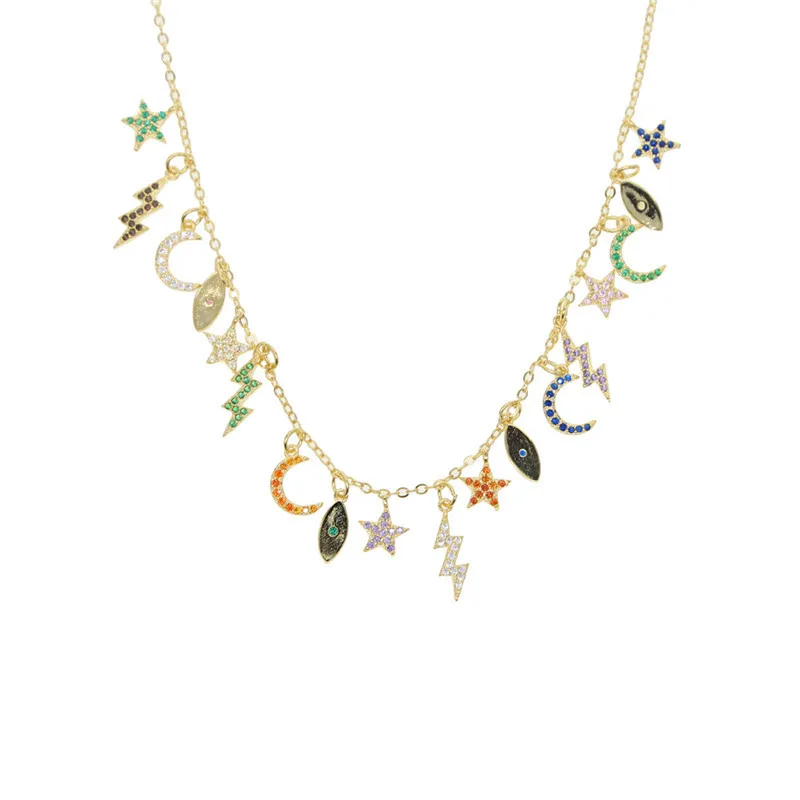 colorful-multi-charm-charming-luxury-women-necklace-Gold-filled-fashion ...