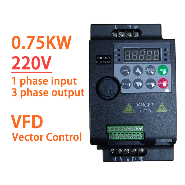 220V 0.75KW/1.5KW/2.2KW 1HP/2HP/3HP Economical Mini VFD Variable ...