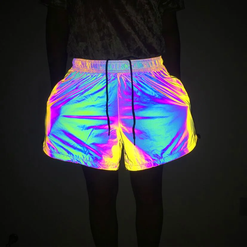 2025 Summer Techwear Style Colorful Reflective Shorts Women Harajuku ...