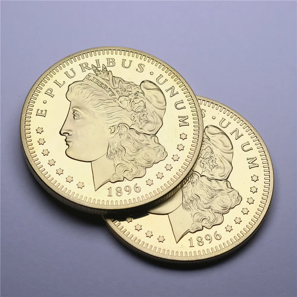 100 Mills.999 Gold-plated Year 1896 Morgan Coin,u.s. Gold Clad Coin ...