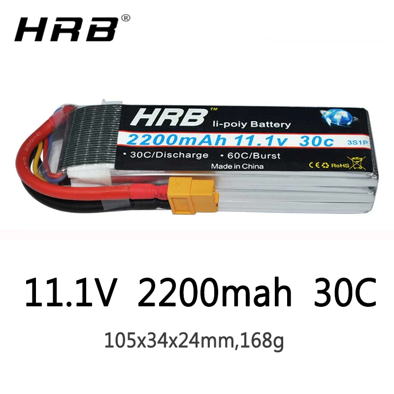 HRB 3S Lipo Battery 11.1V 2200mah 30C T XT60 Deans XT90 EC5 Female For Axial SCX10 Airplanes FPV ...