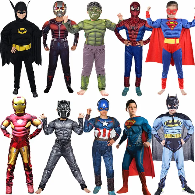 Buy 4-12Y Child Anime Superhero Cosplay Muscle Clothing For Boys ...