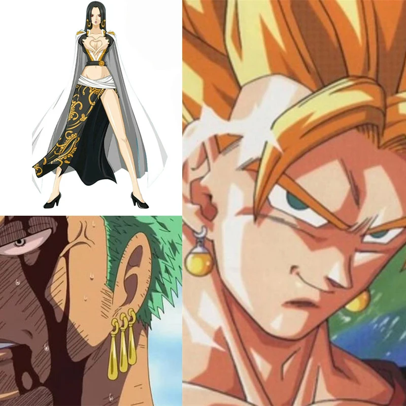 Boa Hancock Roronoa Zoro Sauron golden Earrings | One piece Merchandise ...