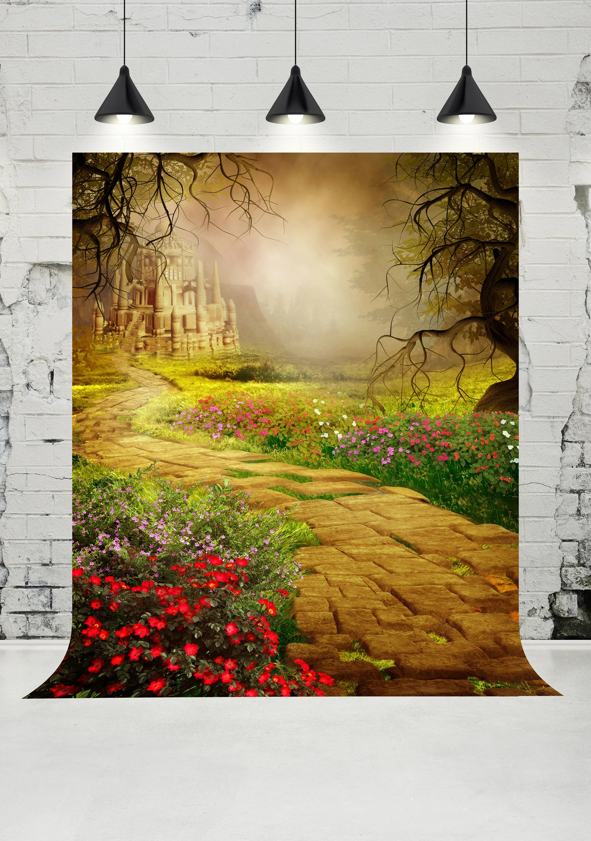 VinylBDS Fairytale Castle Newborn Backdrop Flower Scenery Background ...