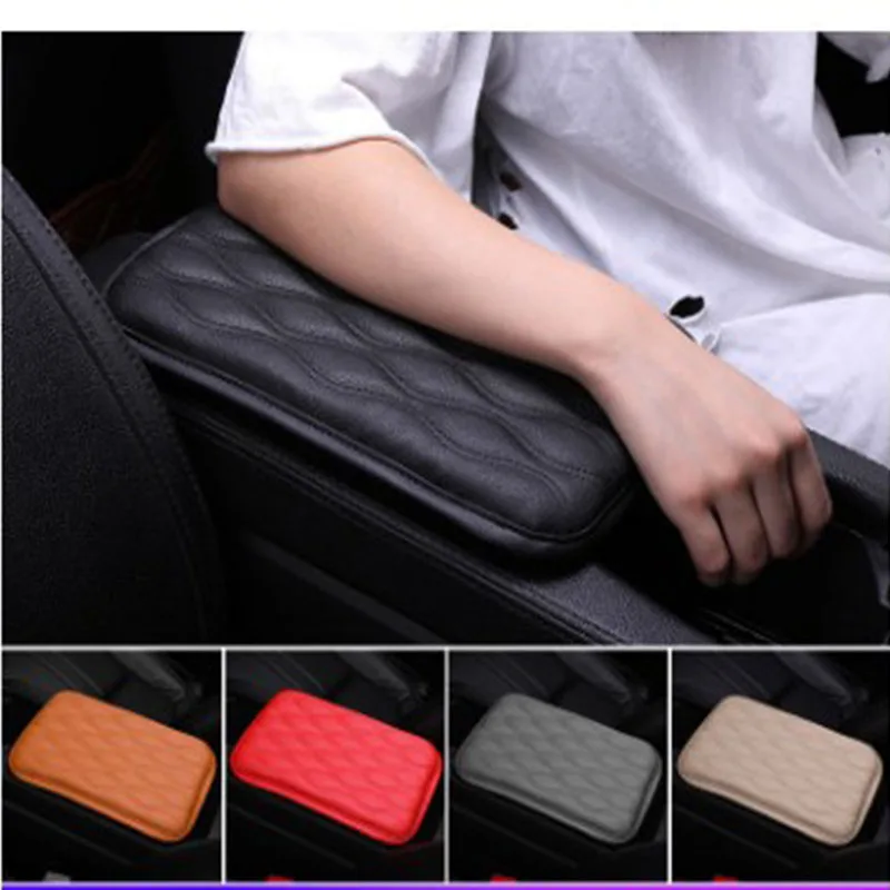 PU Leather Car Armrest Pad Cover Auto Center Console Seat Armrest ...