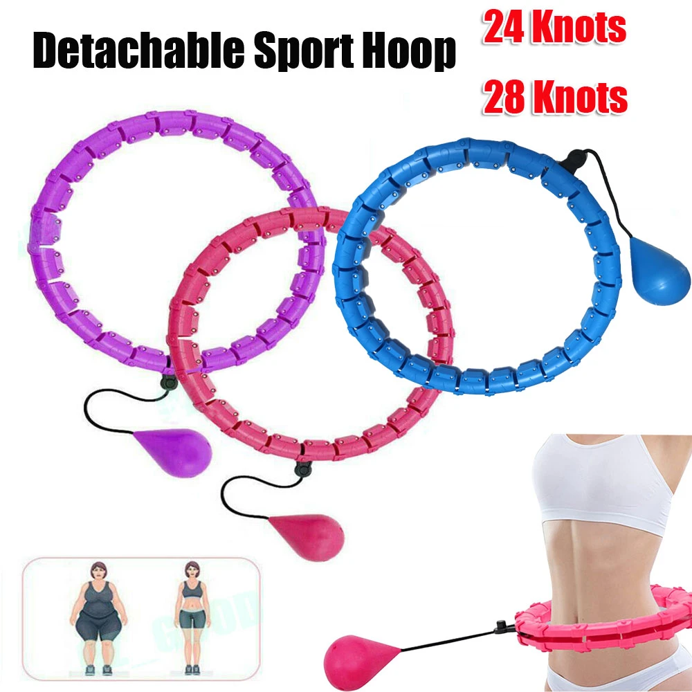 Smart Weighted Sport Hoop Abdominal Waist Fitness Hoops Detachable 24 ...