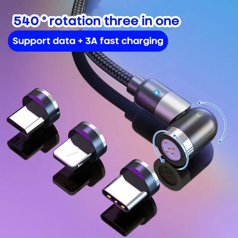 Cable USB magnético de carga rápida, Cable Micro USB de 2 colores, tipo C, cargador magnético de ...