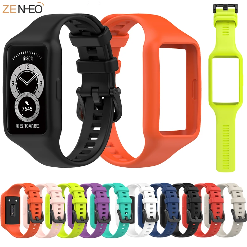For Huawei Band 6 Strap Integral Case With Silicone Band Strap For ...