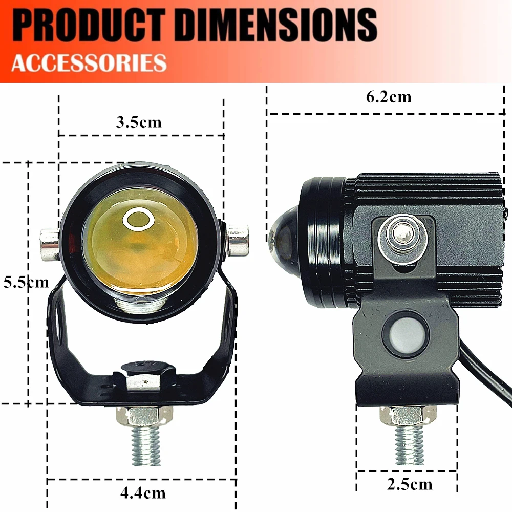 Mini Light 10D Lens Led Work Light 6000K White 3500K Yellow Driving Fog ...