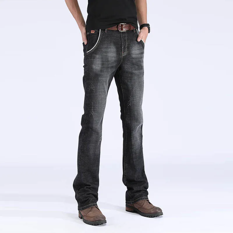 Bootcut Flare Mens Jeans Vintage Stretch Boot Cut Denim Jeans Men ...